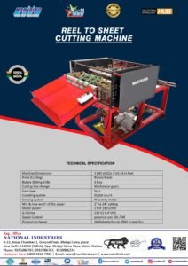 Reel to sheet cutting machine